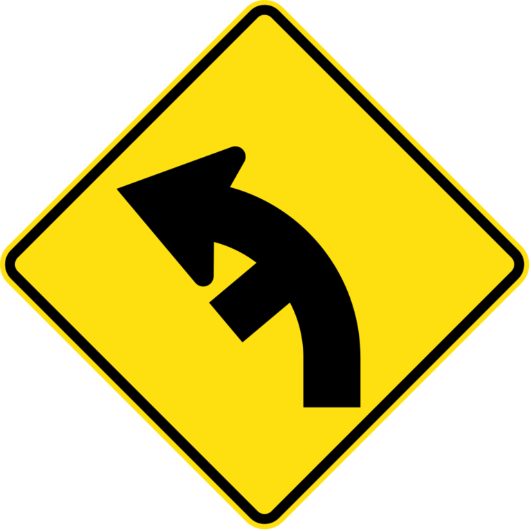 W2-10 Side Road Junction On A Curve (Regulatory) (L or R) - Buy Now