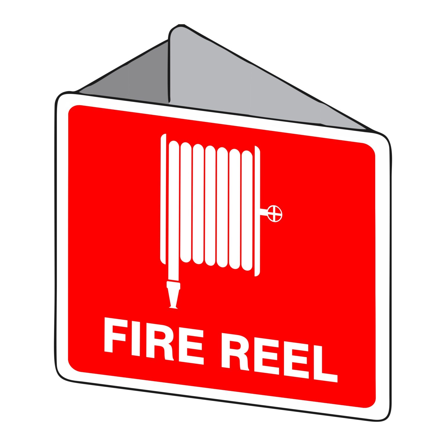 3d Fire Hose Reel With Symbol Sign - Buy Now