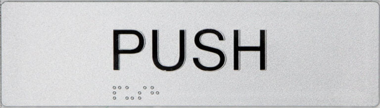 Silver PVC Braille Signs