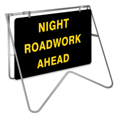 Night Roadwork Ahead Swing Stand Sign - Buy Now