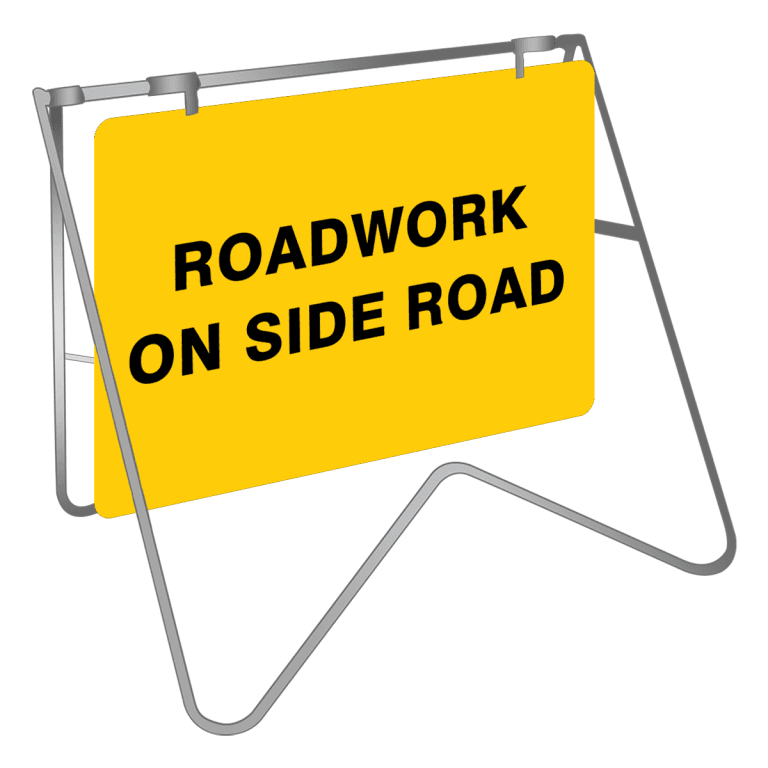 Roadwork On Side Road Swing Stand Sign - Buy Now