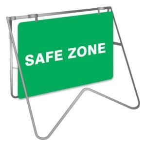 Safe Zone Swing Stand Sign - Buy Now