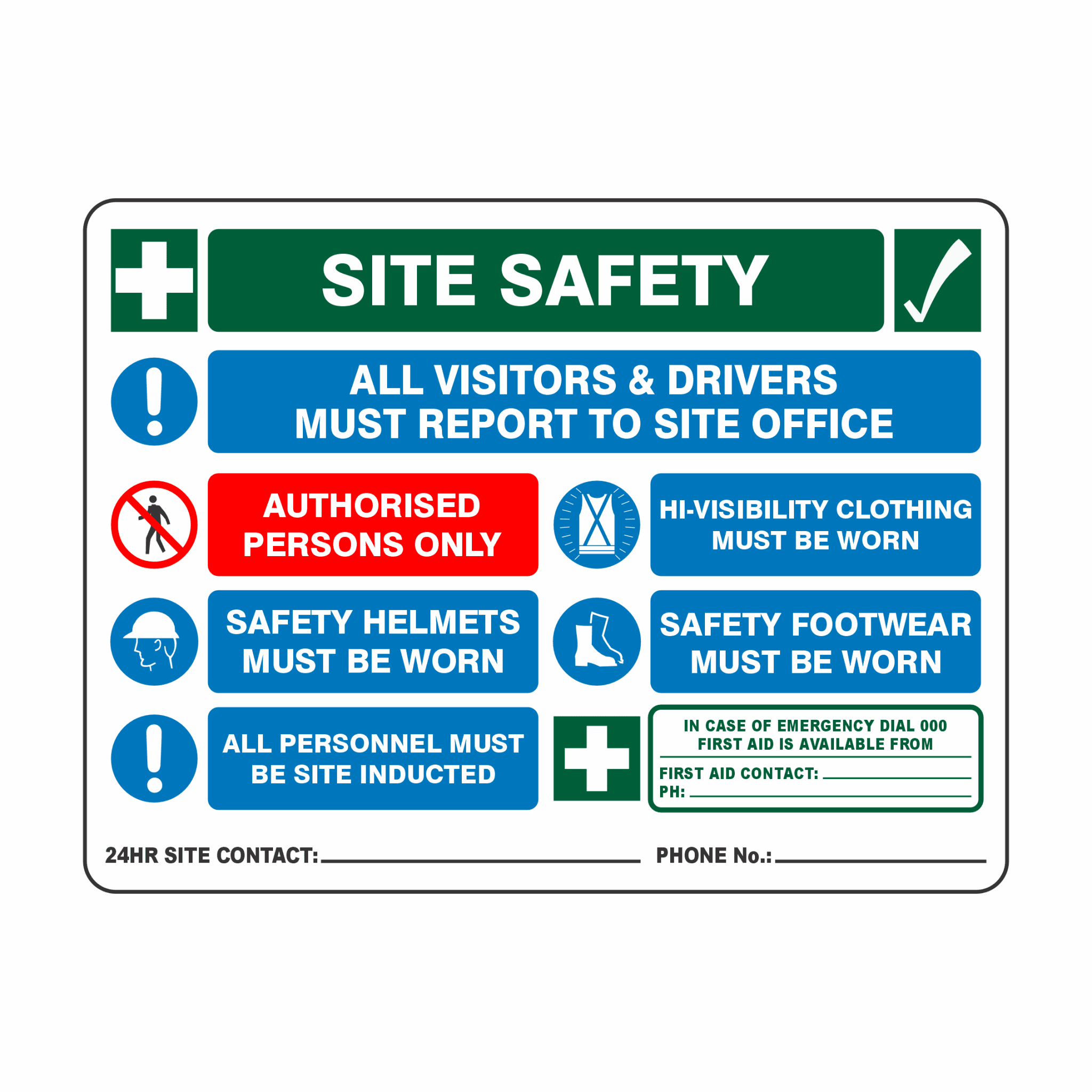 Site Safety Combination Sign - Buy Now