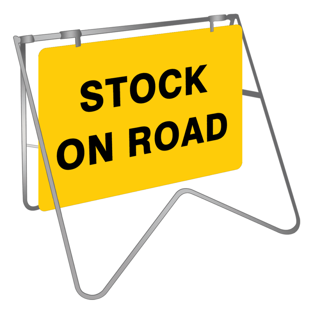 Stock on Road Swing Stand Sign - Buy Now
