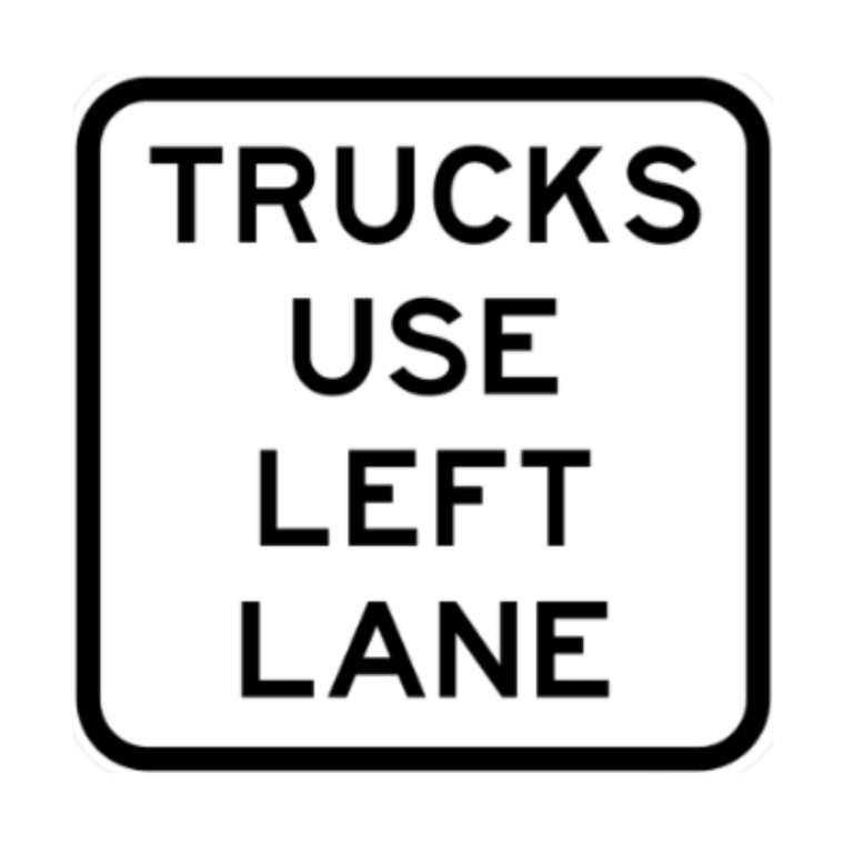 Trucks Use Left Lane (Regulatory) - Buy Now